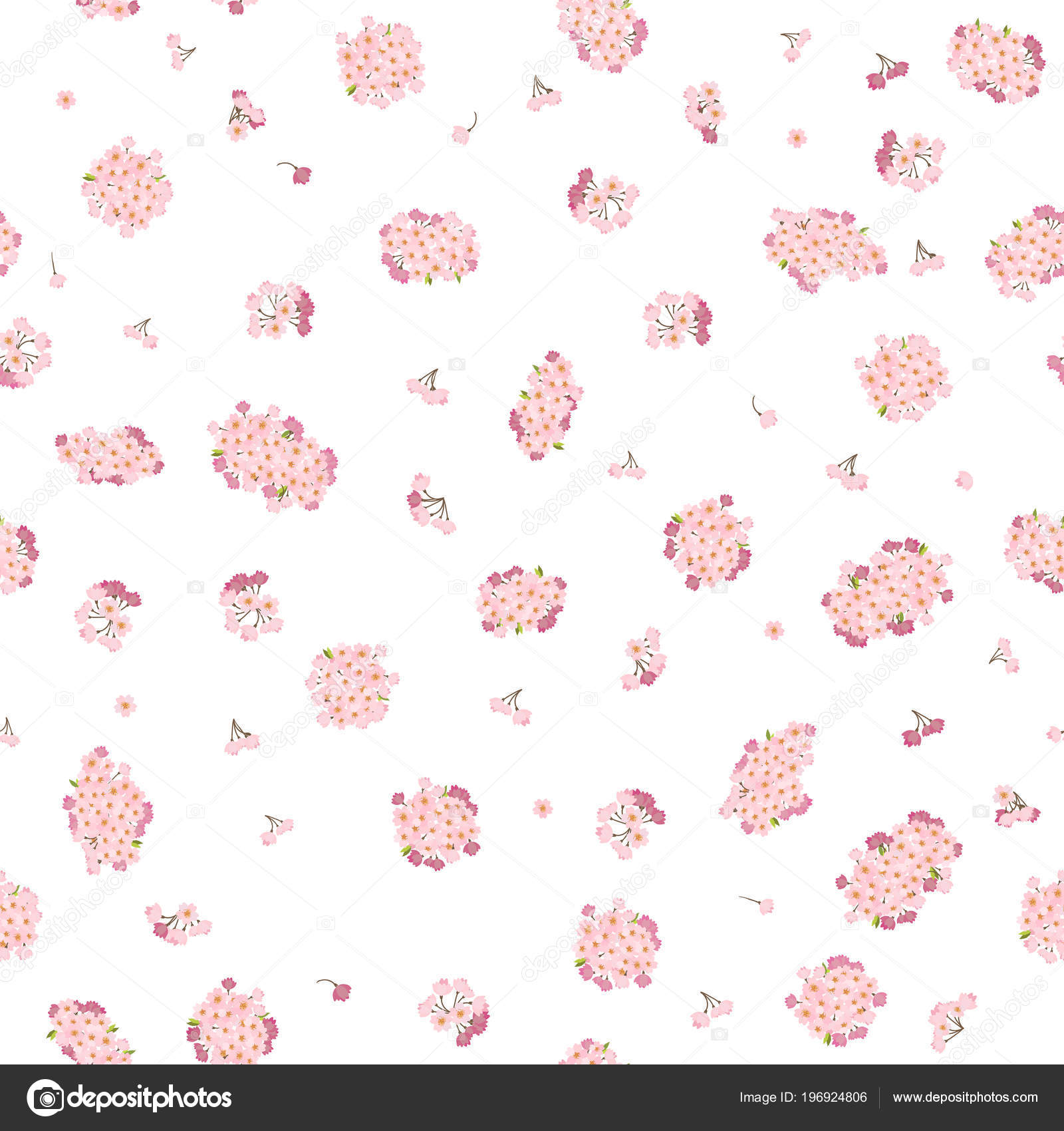 Cherry Tree Branch Bloom Spring Motif Seamless Pattern Spring Bloom ...