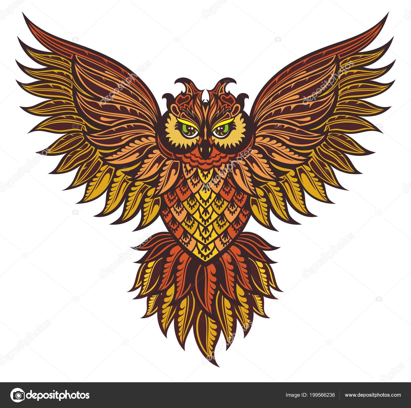 Indiansk Dyr Totem Tatoveringer Ræv. Sort Hvid Håndtrukket Doodle