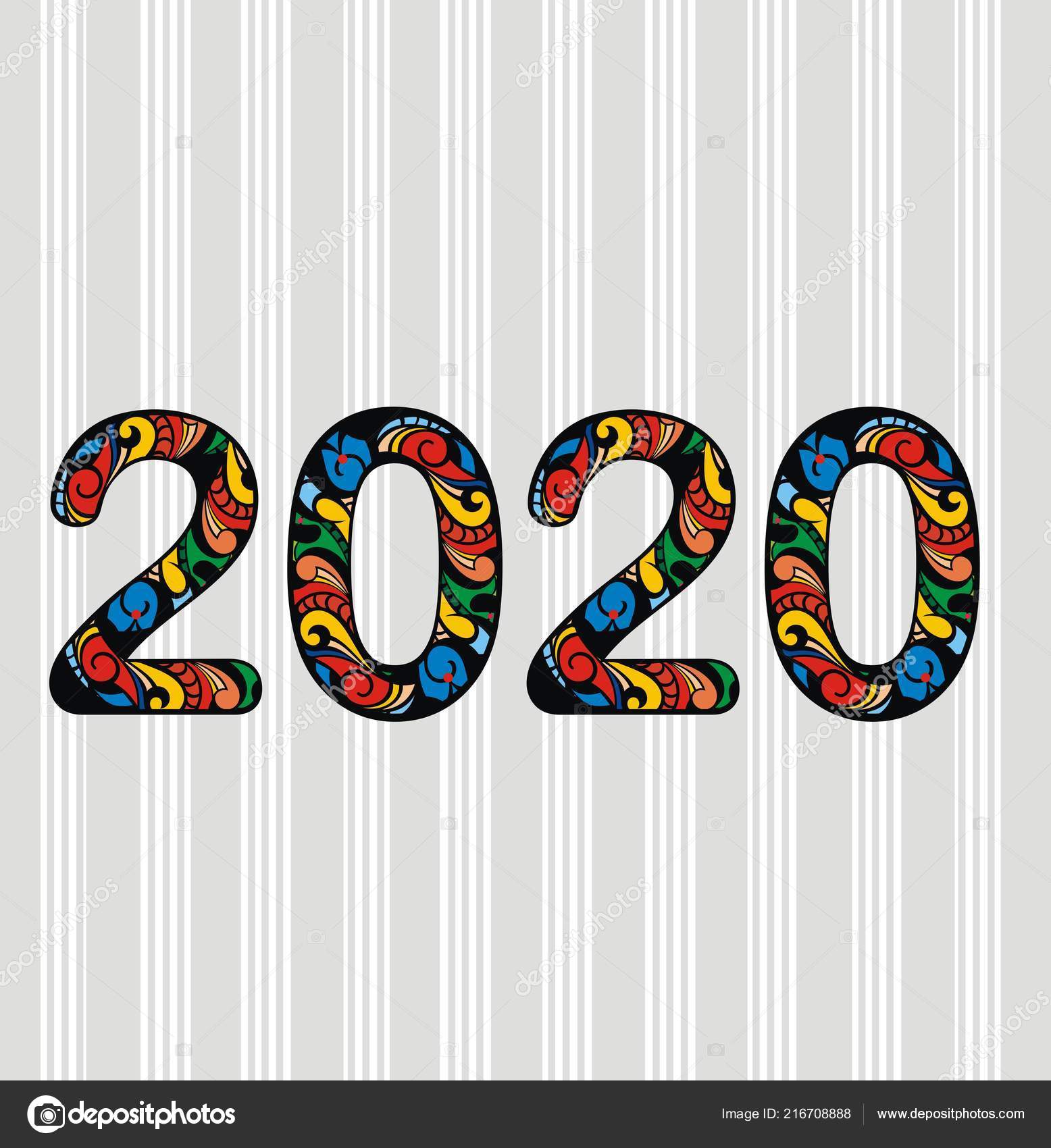 Text 2020 Symbol Grey Background Stock Vector by ©Ksyshakiss 216708888