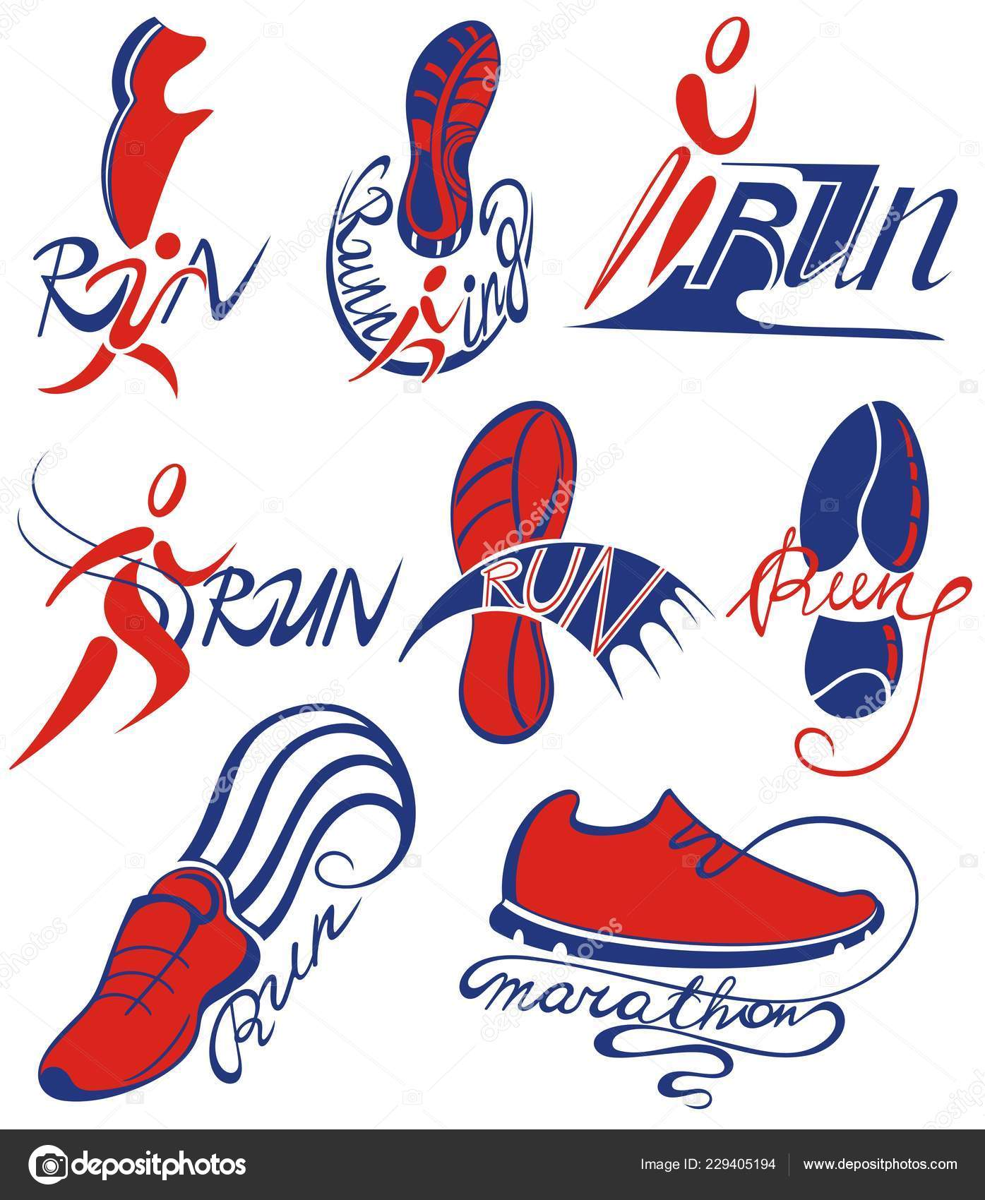 Running Marathon Symbols Vector Illustration Stock Vector Image by ...