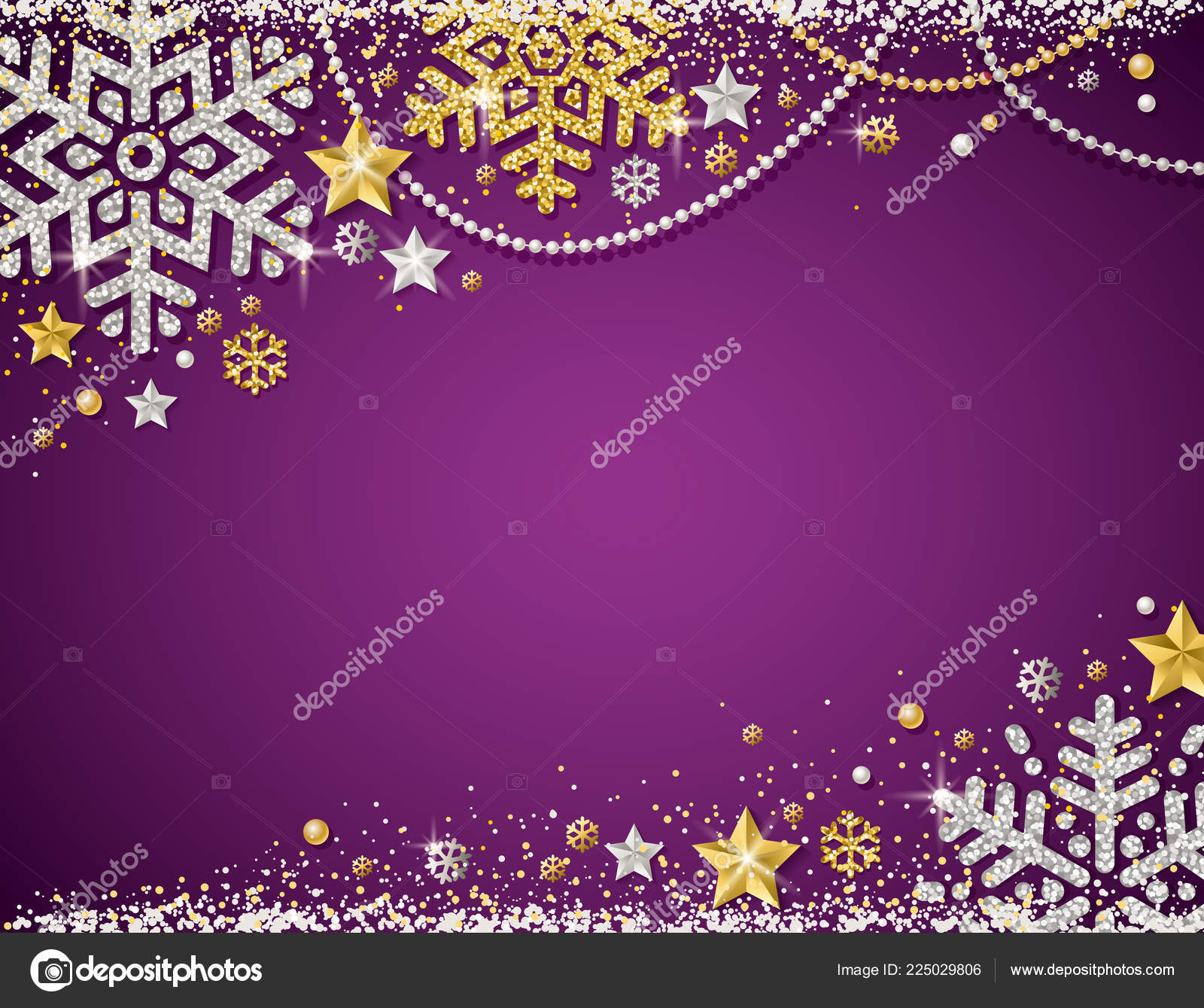 Purple And Gold Christmas Background