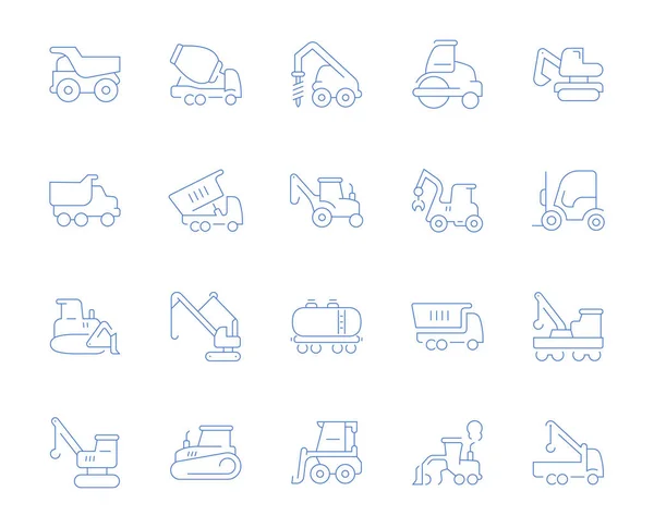Set Vector Line Icons of Heavy Equipment. Stock Vector Image by ...