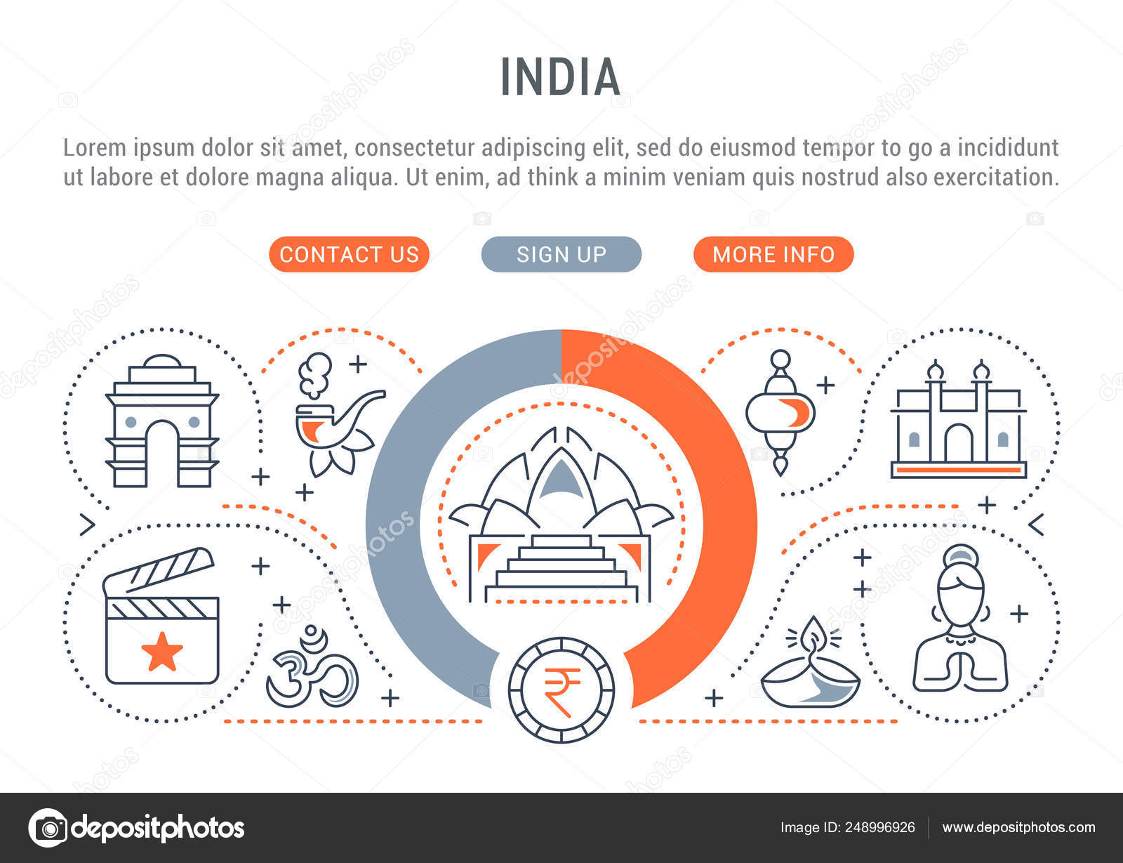 Vector Illustration of India. Stock Vector by ©andrei45454 248996926