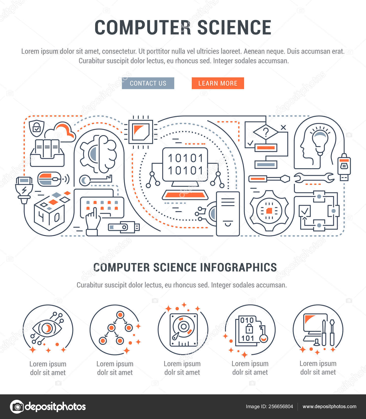 Vector Banner of the Computer Science. Stock Vector Image by ...