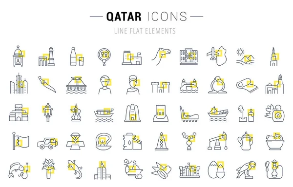 Icono del esquema de doha imágenes de stock de arte vectorial ...