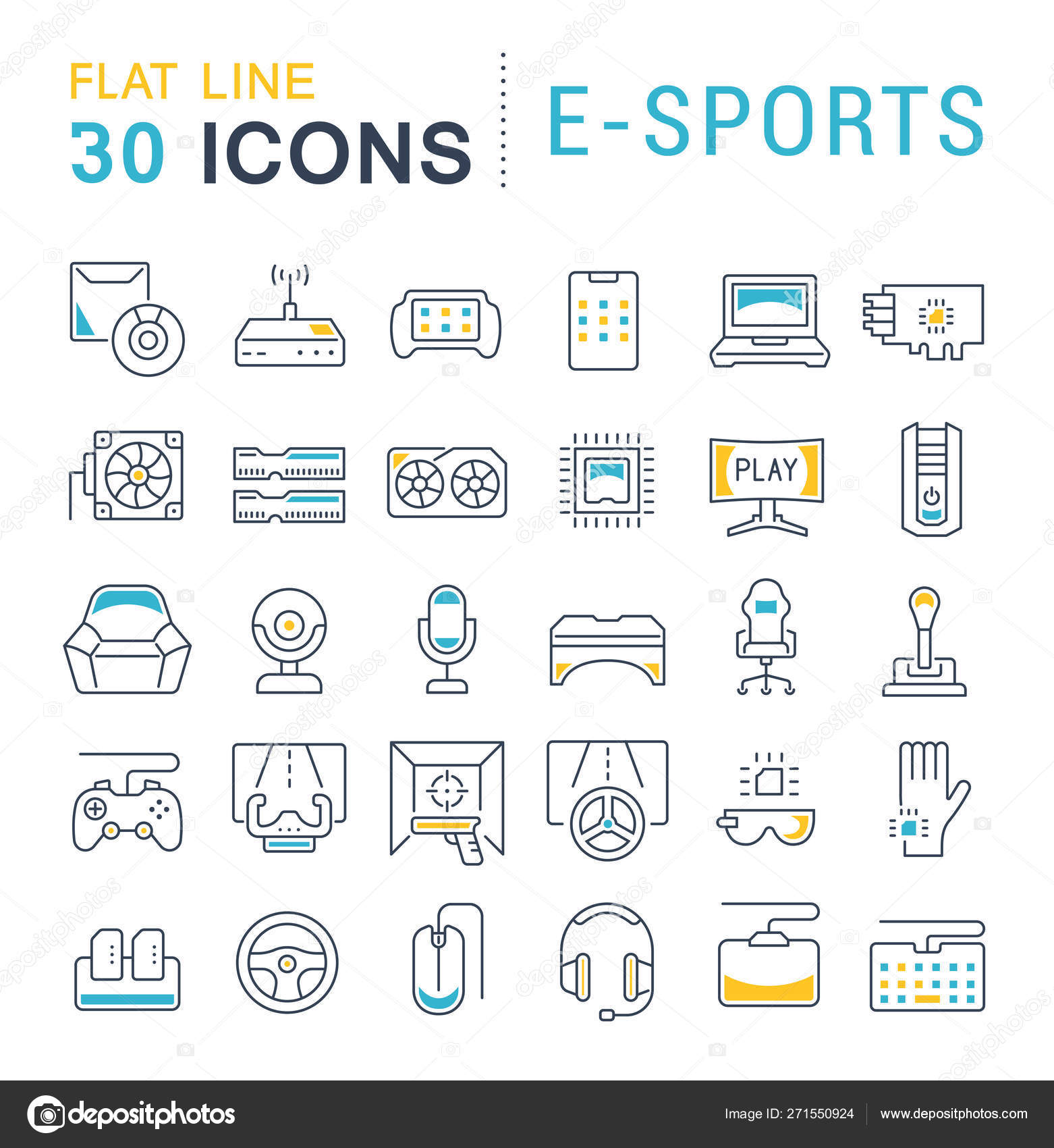 Set Vector Line Icons of E-Sports. Stock Vector Image by ©andrei45454 ...