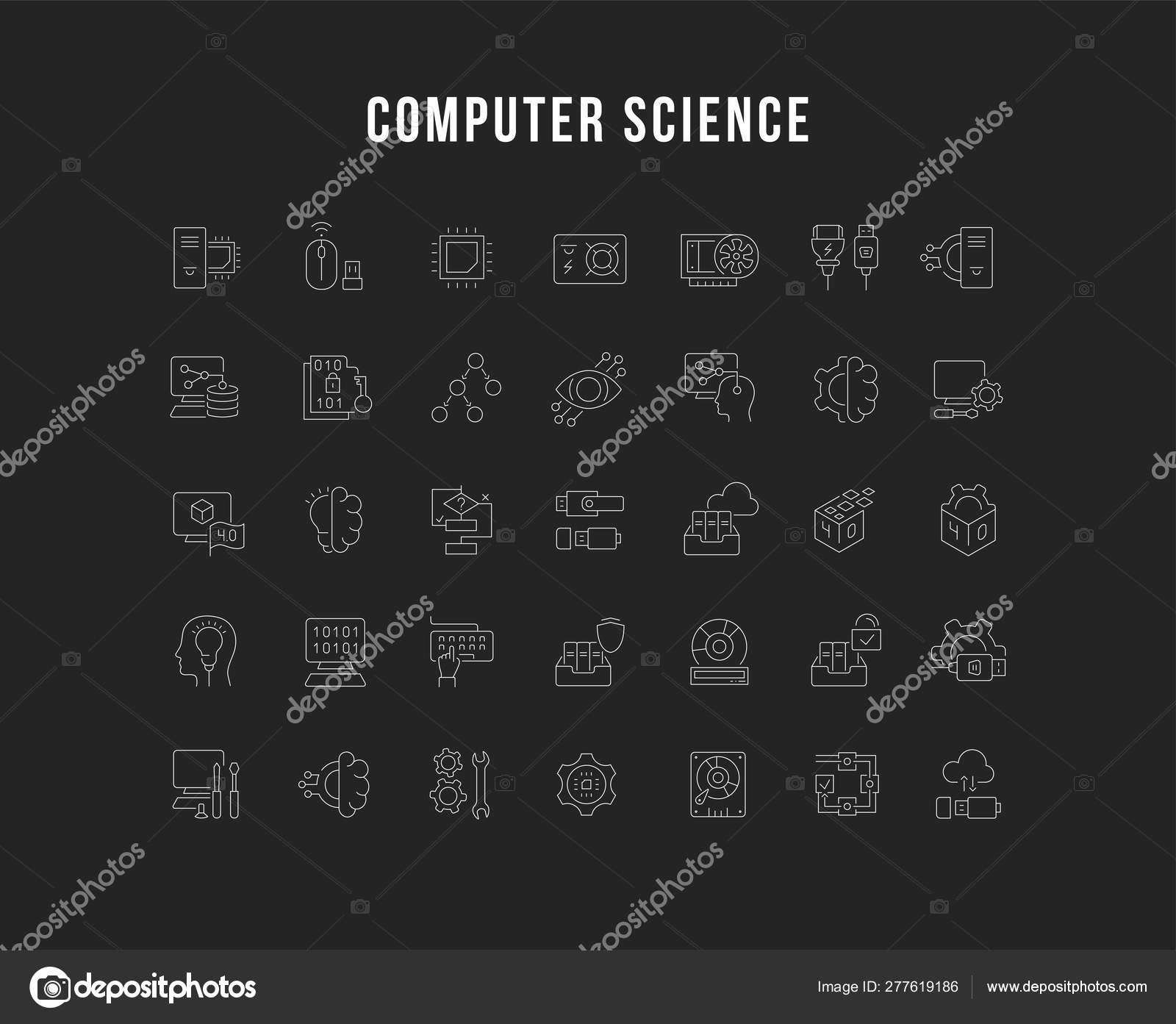 Set Vector Line Icons of Computer Science Stock Vector by ©andrei45454 ...