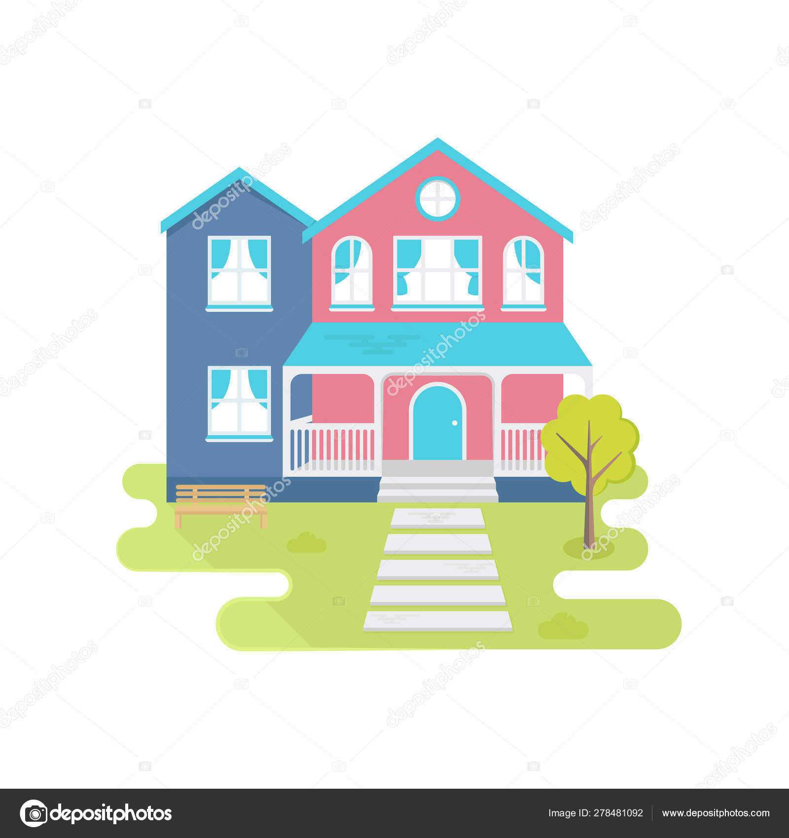 House Flat Illustration Stock Vector by ©andrei45454 278481092