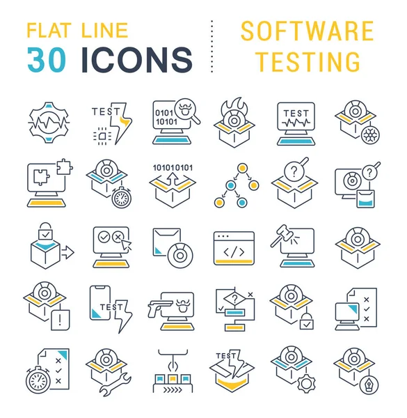 Set Vector Line Icons of Software Testing Stock Vector Image by ...