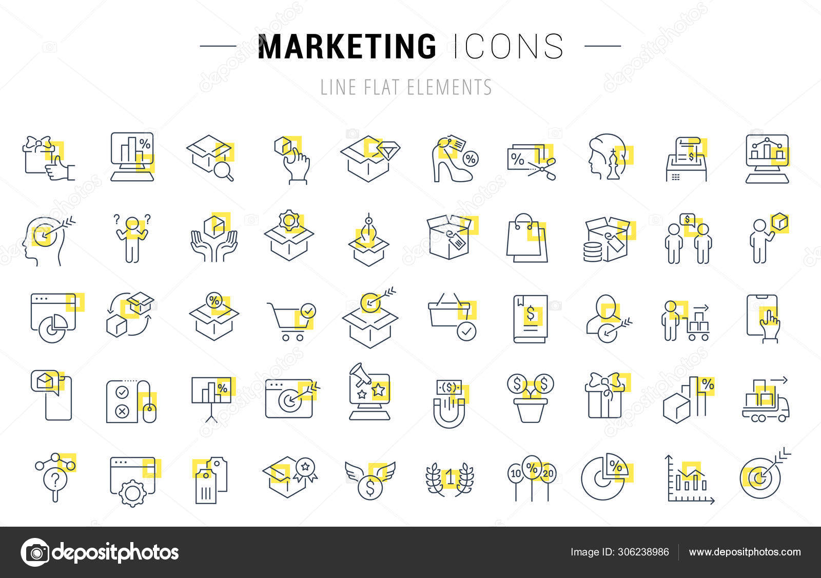 Set Vector Line Icons of Marketing Stock Vector by ©andrei45454 306238986