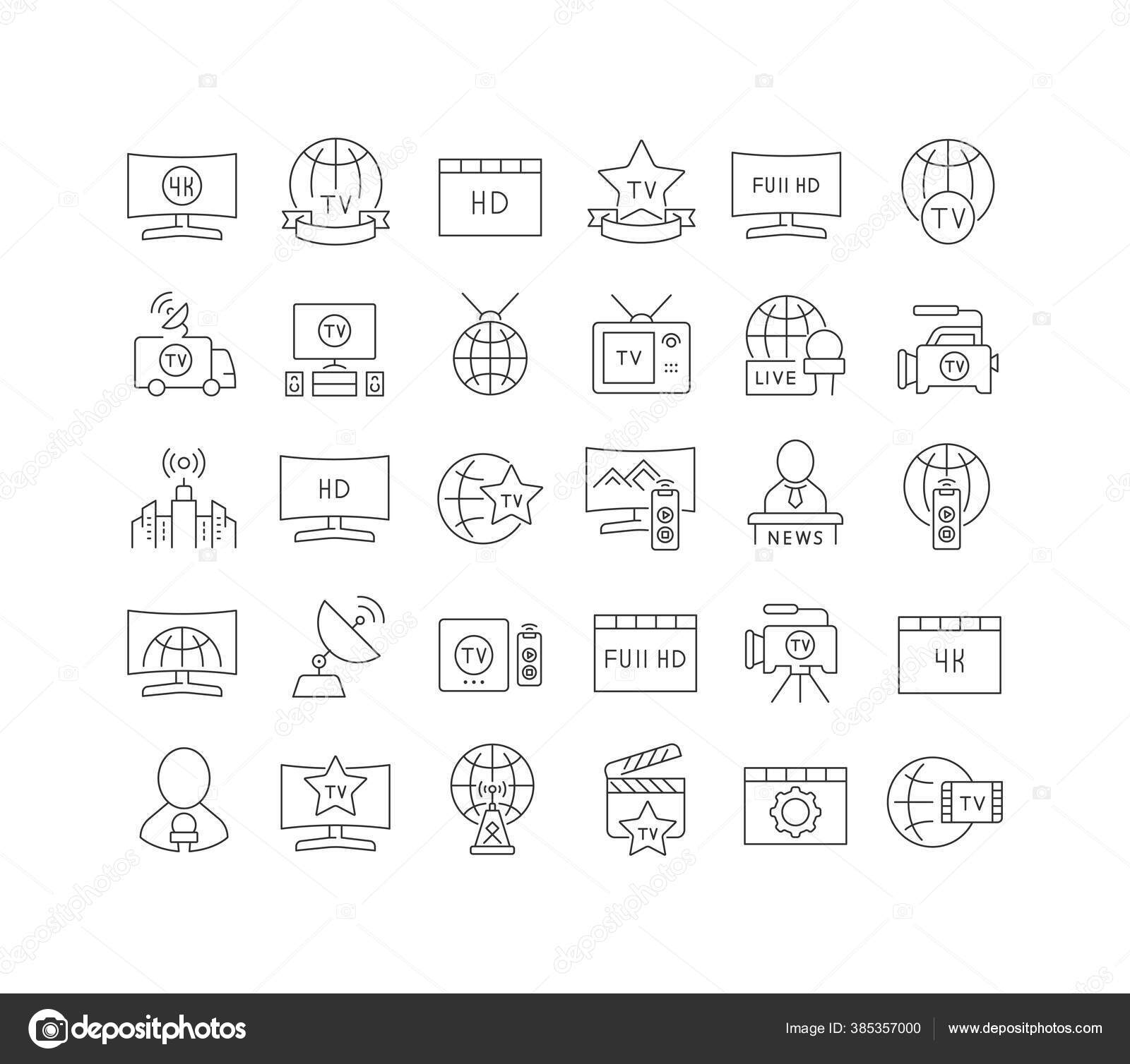 Set Vector Line Thin Icons World Day Linear Design Mobile Stock Vector ...