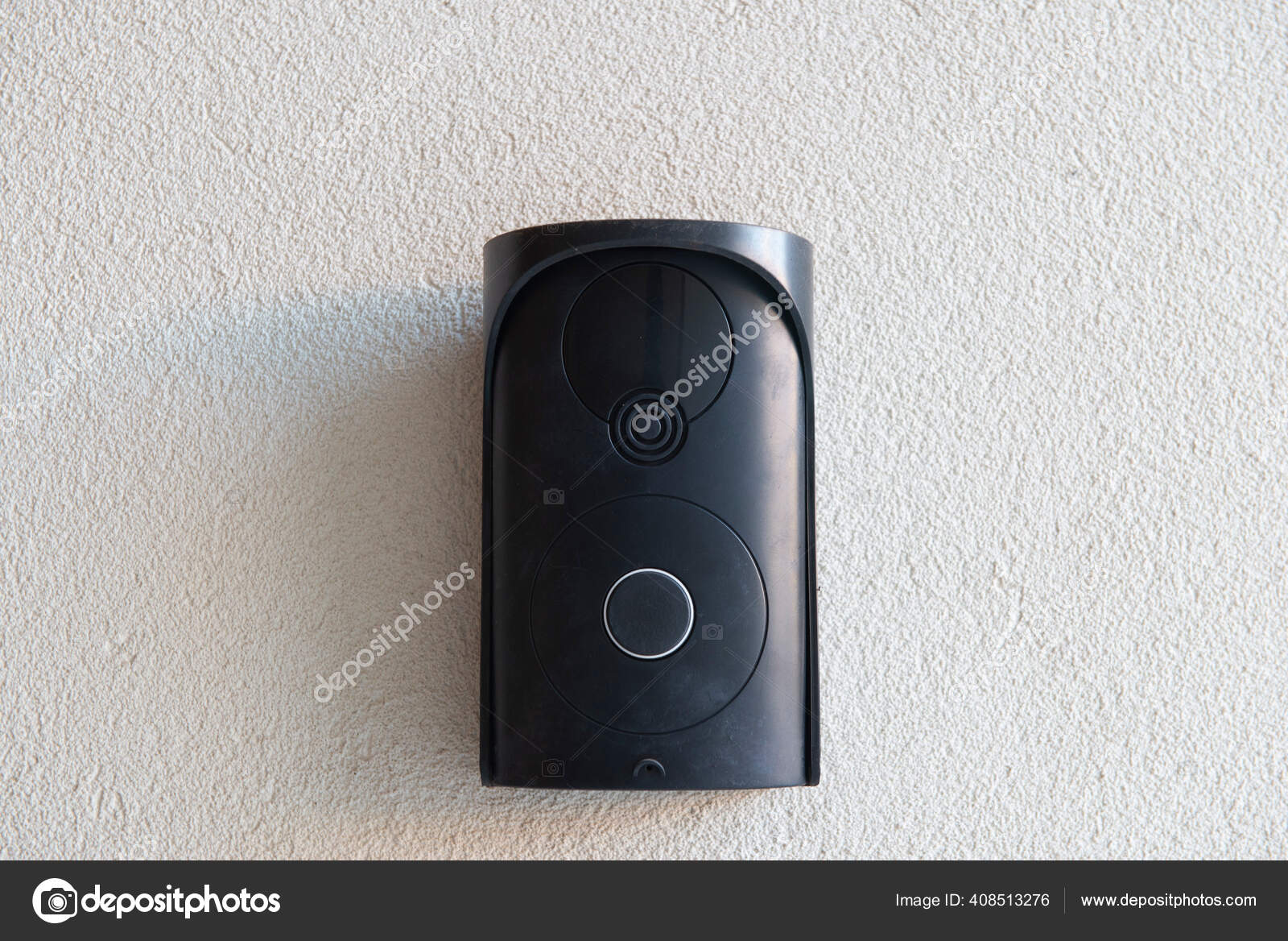 Black Intercom Camera Rough Beige Wall Communication System Home ...