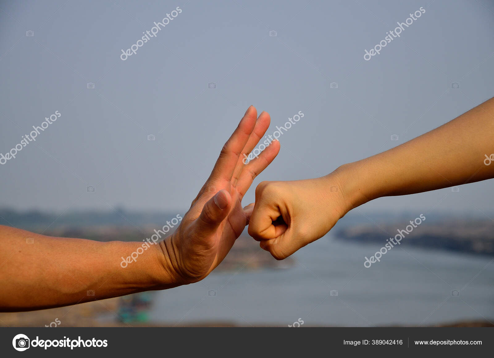 Get Your Hand Ready Any Impack Stop Flighting — Stock Photo ...