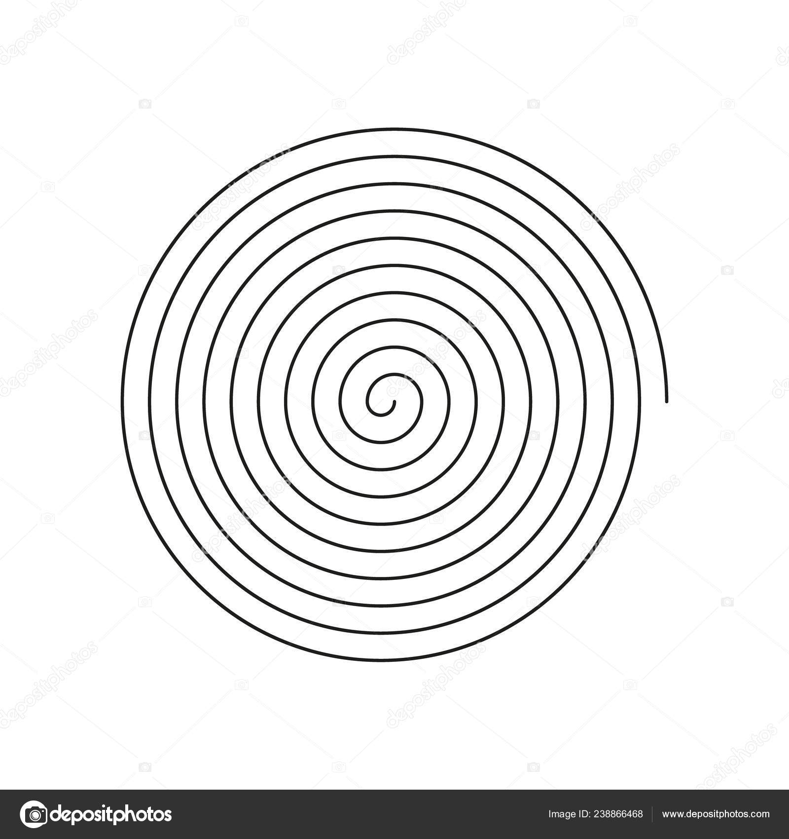 Vector Simple Línea Arte Lineal Espiral Icono Blanco Negro Vector de ...