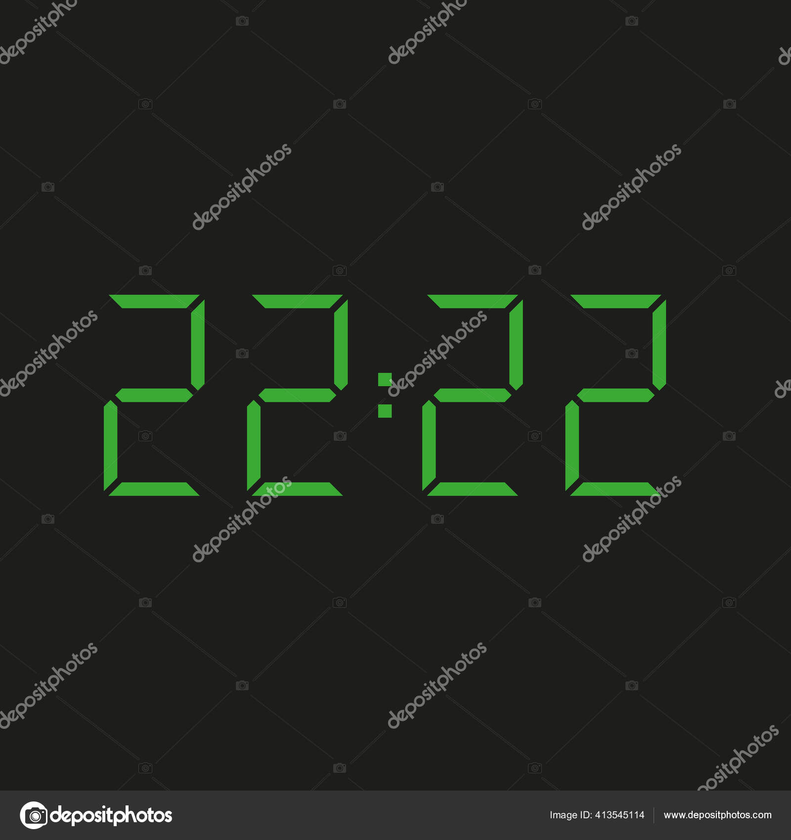 Black Background Electronic Clock Four Green Numbers Time Repeating ...