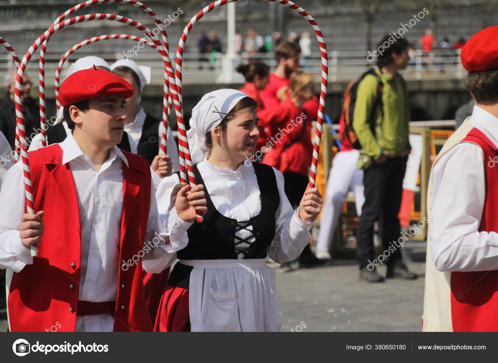 Traditional Basque Dance Street Festival – Stock Editorial Photo ...