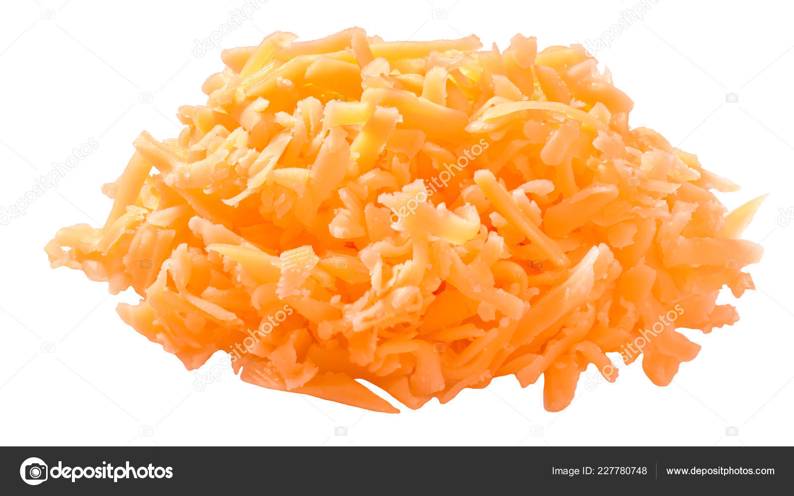 Grated Cheddar Cheese Pile Isolated White Shadowless Stock Photo by ...