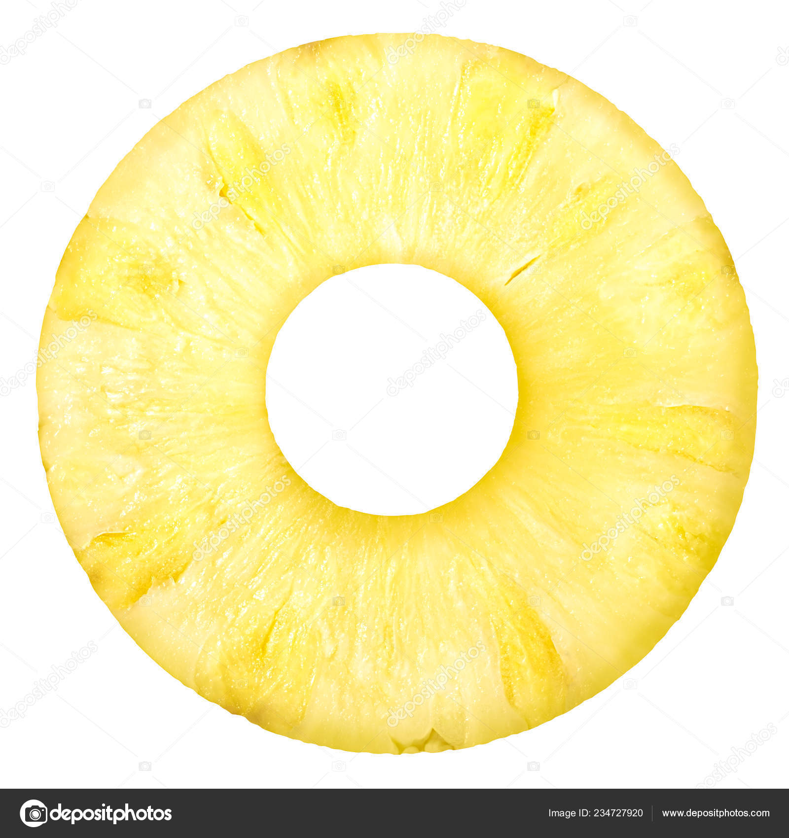 Pineapple Ananas Comosus Slice Wheel Ring Rind Top View Stock Photo by ...