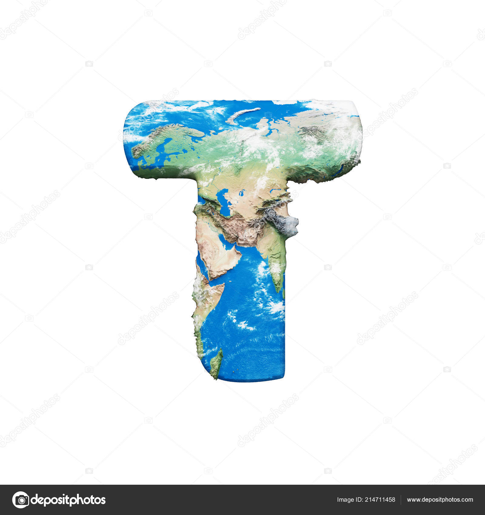 World earth globe alphabet letter T uppercase. Global worldwide font ...