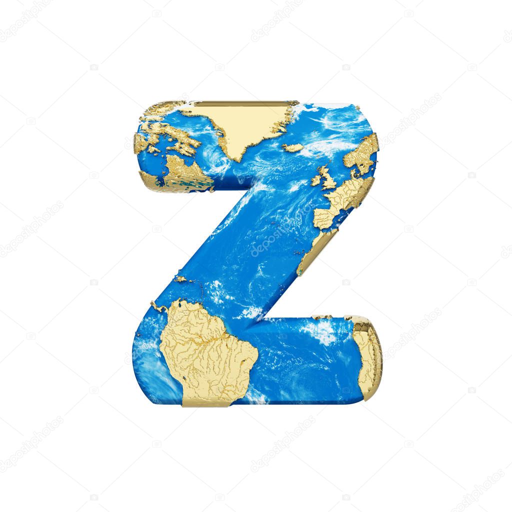 Mundo tierra globo alfabeto letra Z mayúscula. Global worldwide font ...