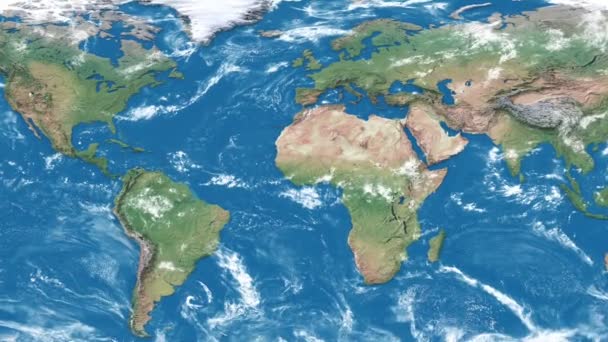 Realistic earth world map. Detailed world atlas animation. Zoom out ...