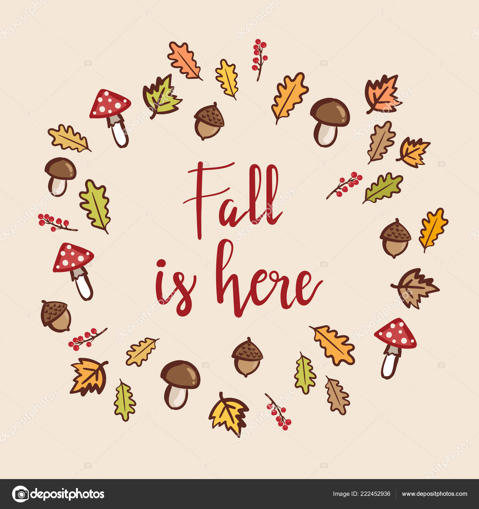 Fall Here Vector Illustration Stock Vector by ©snja123 222452936