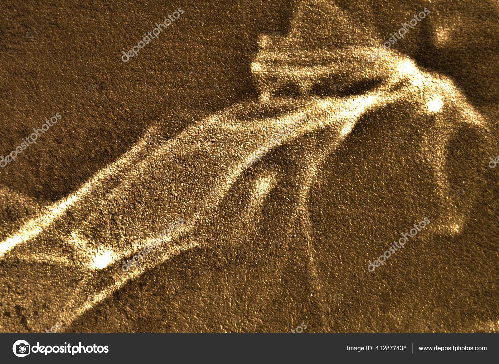 Reflejos Sol Reflejado Una Superficie Pintada Bruto Dorado Forma Puntos ...
