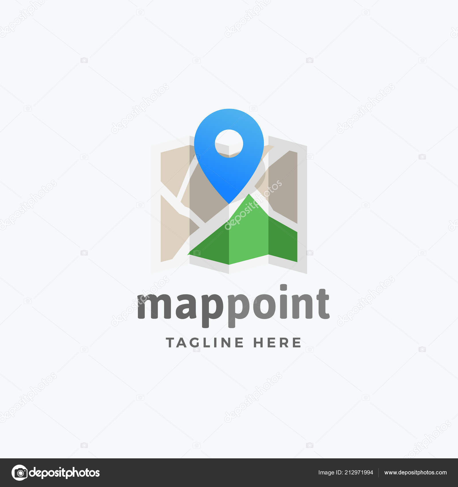 Map Point Abstract Vector Sign, Emblem or Logo Template. Pin Location ...