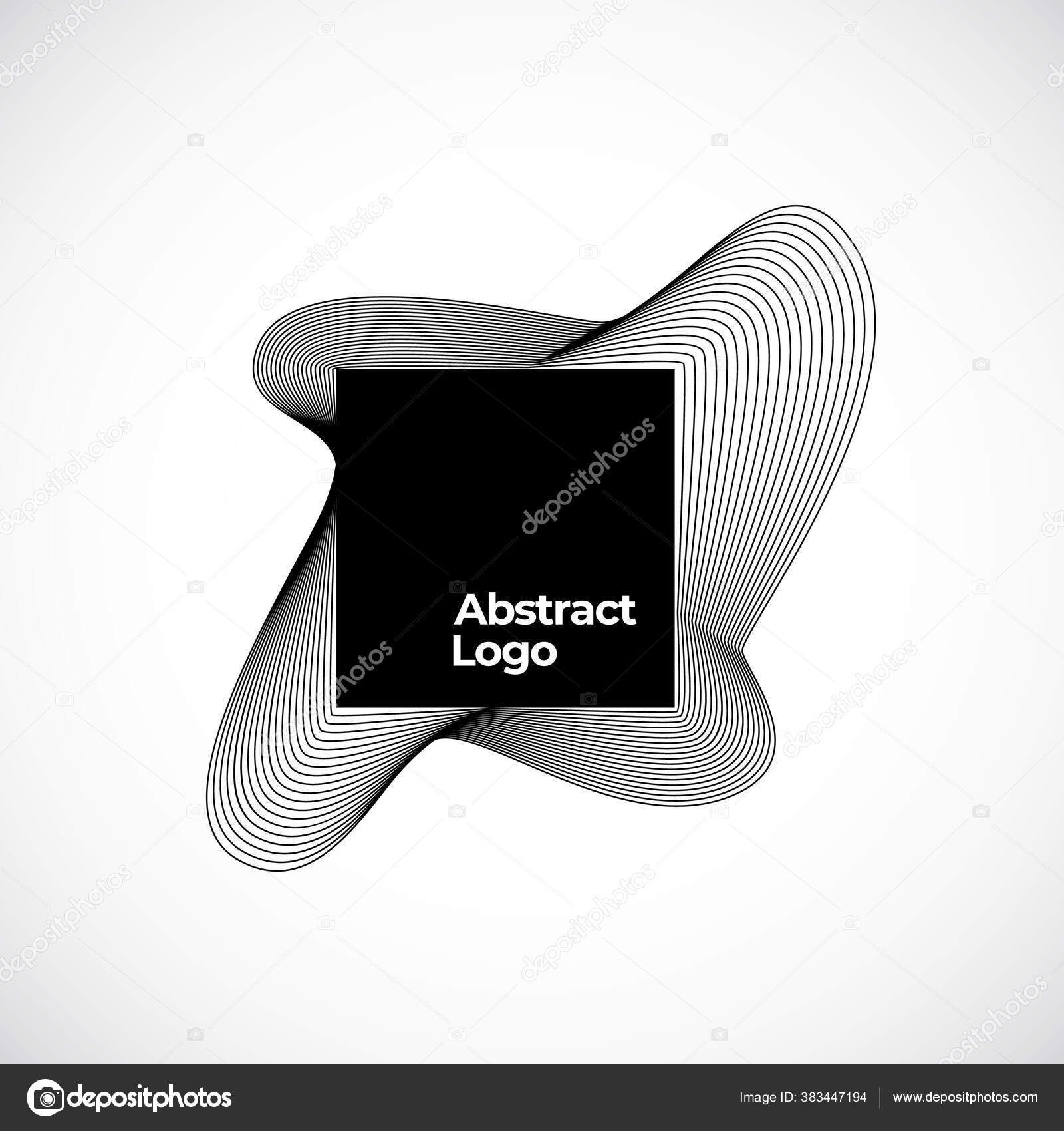 Abstract Vector Blend Sign, Symbol or Logo Template. Square Frame with ...