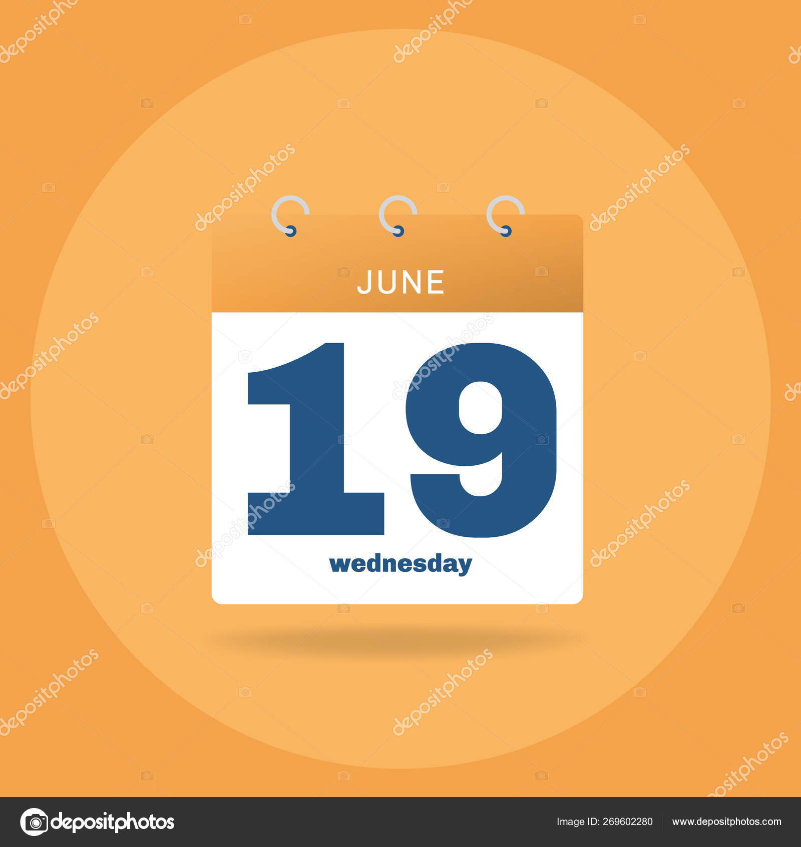 Day calendar with date June 19. Stock Vector Image by ©nicomenijes ...