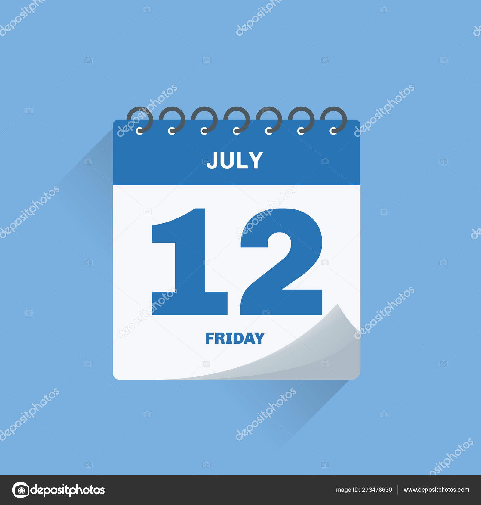 Day calendar with date July 12. Stock Vector Image by ©nicomenijes ...