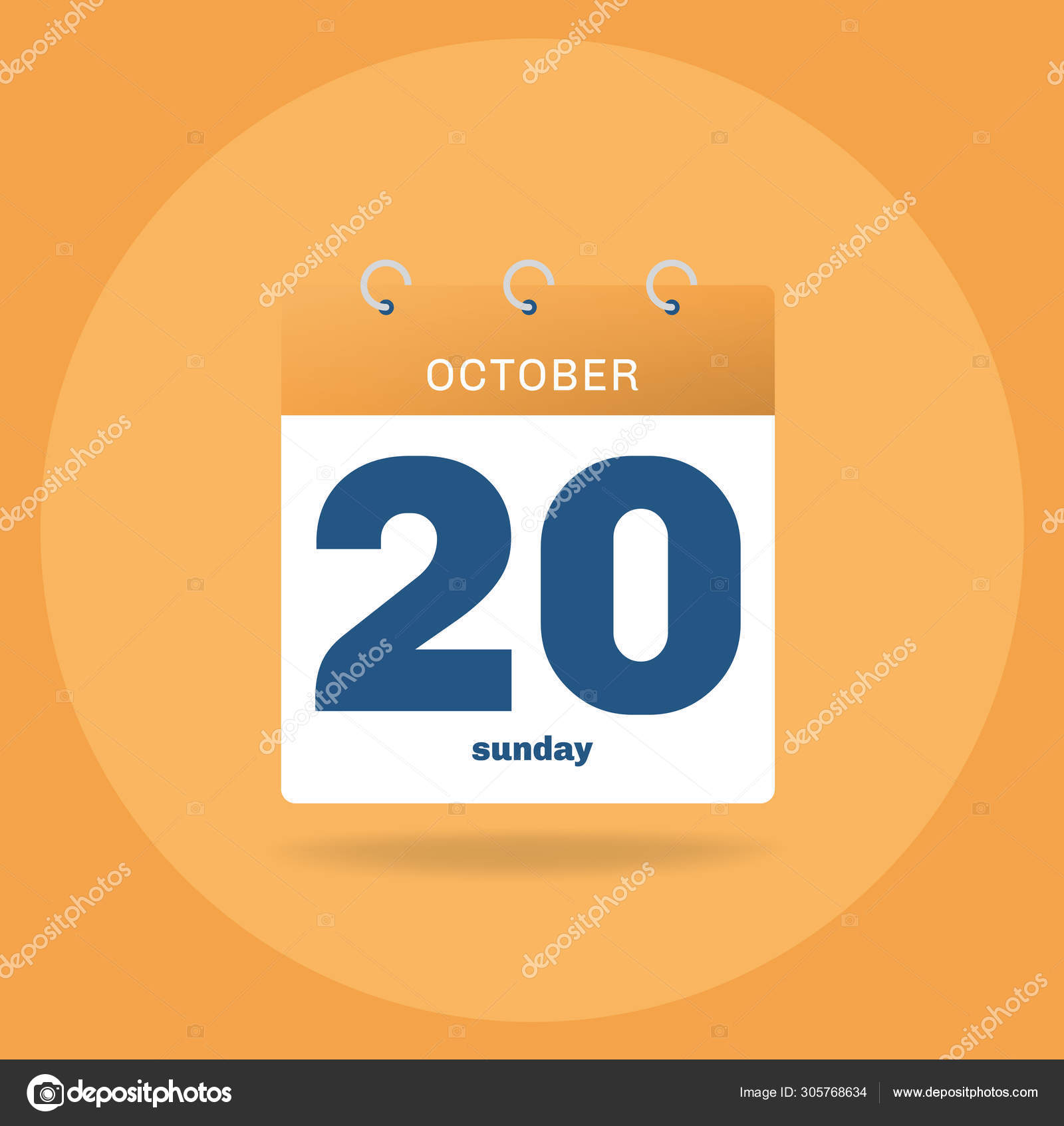 Day calendar with date October 20. Stock Vector by ©nicomenijes 305768634