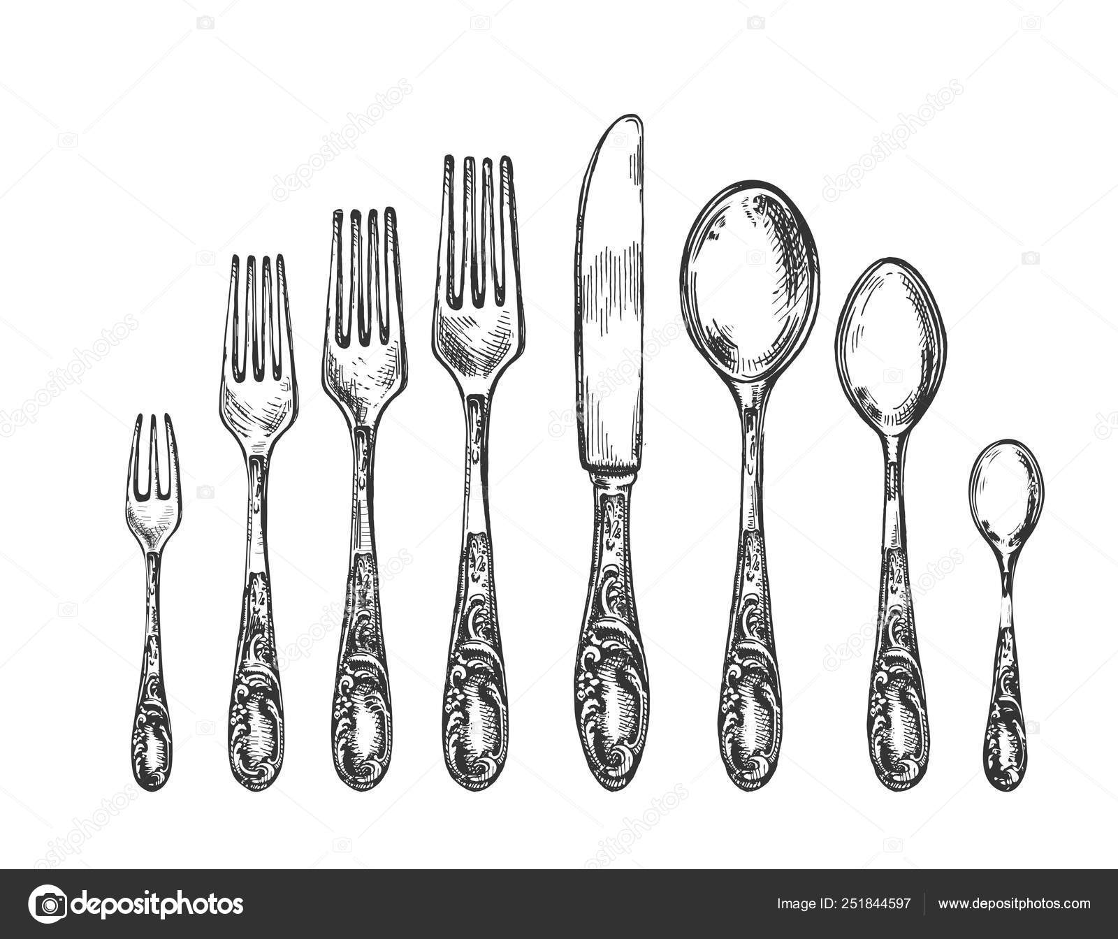 Fork And Knife Drawing
