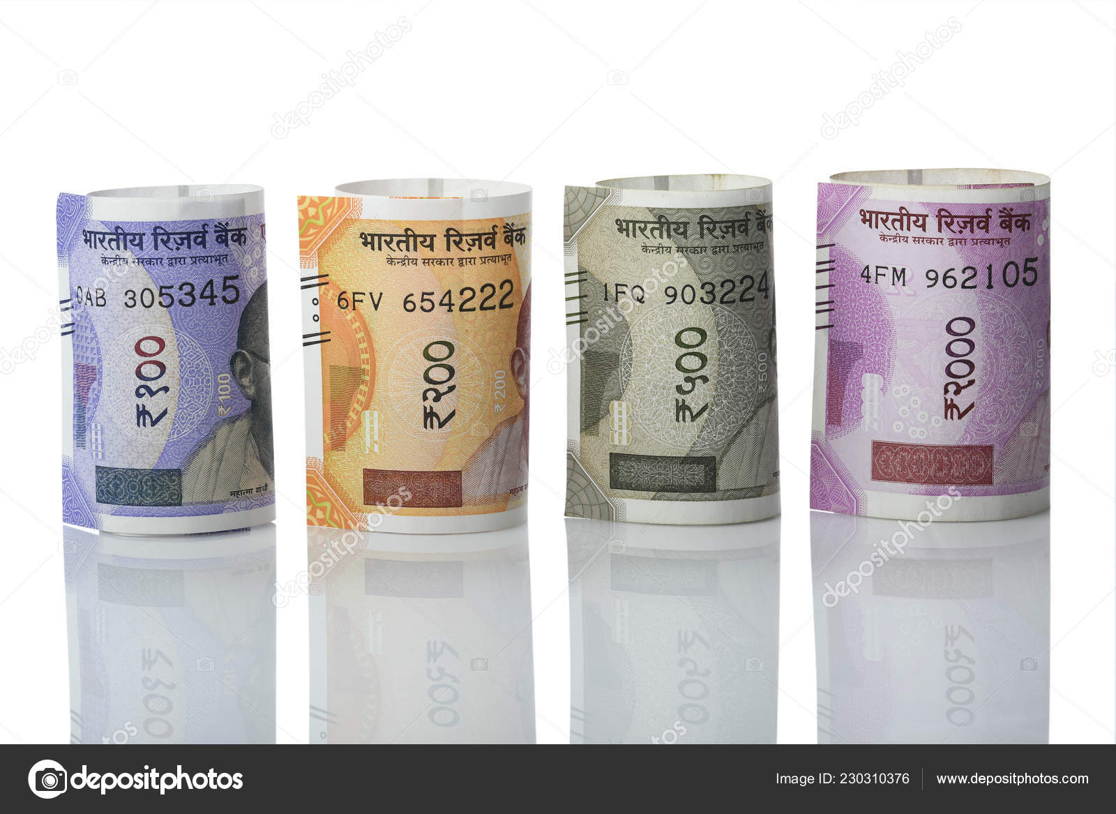 Finance Front View New Indian Currency Notes — Stock Photo ...