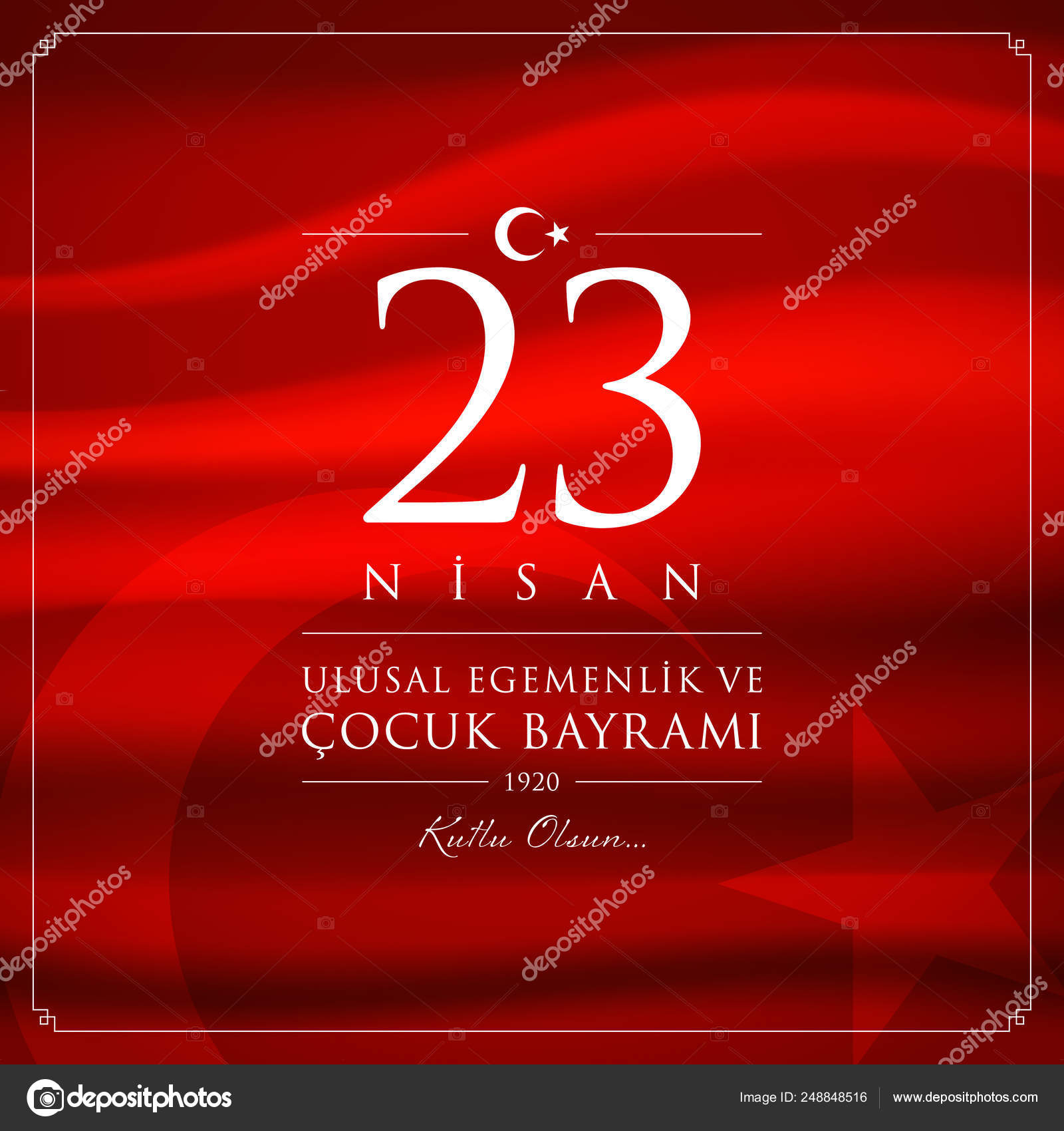 Nisan Cocuk Bayrami Vektör Çizim Nisan Ulusal Egemenlik Çocuk Gün ...