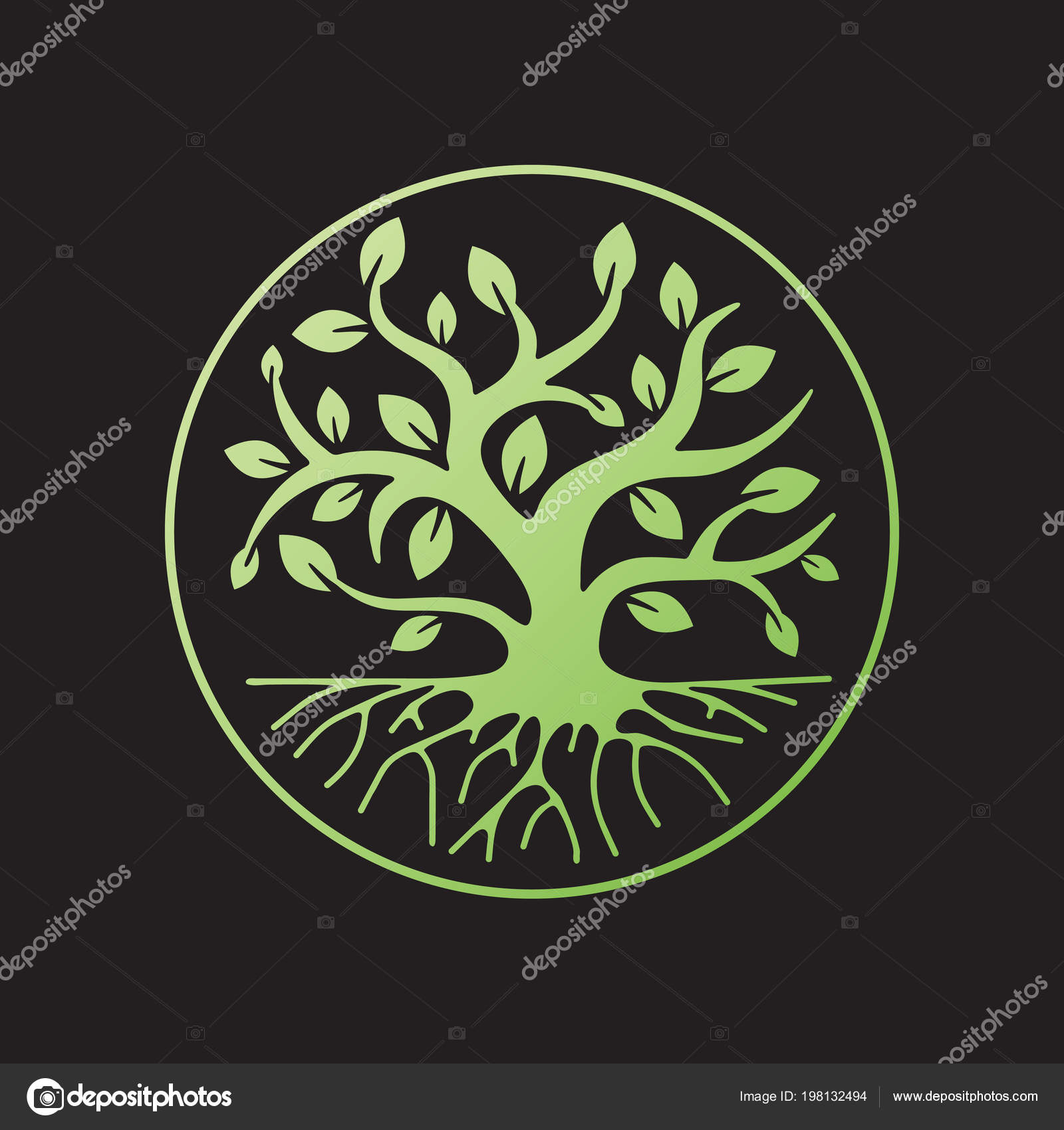 Simple Tree Design With Roots