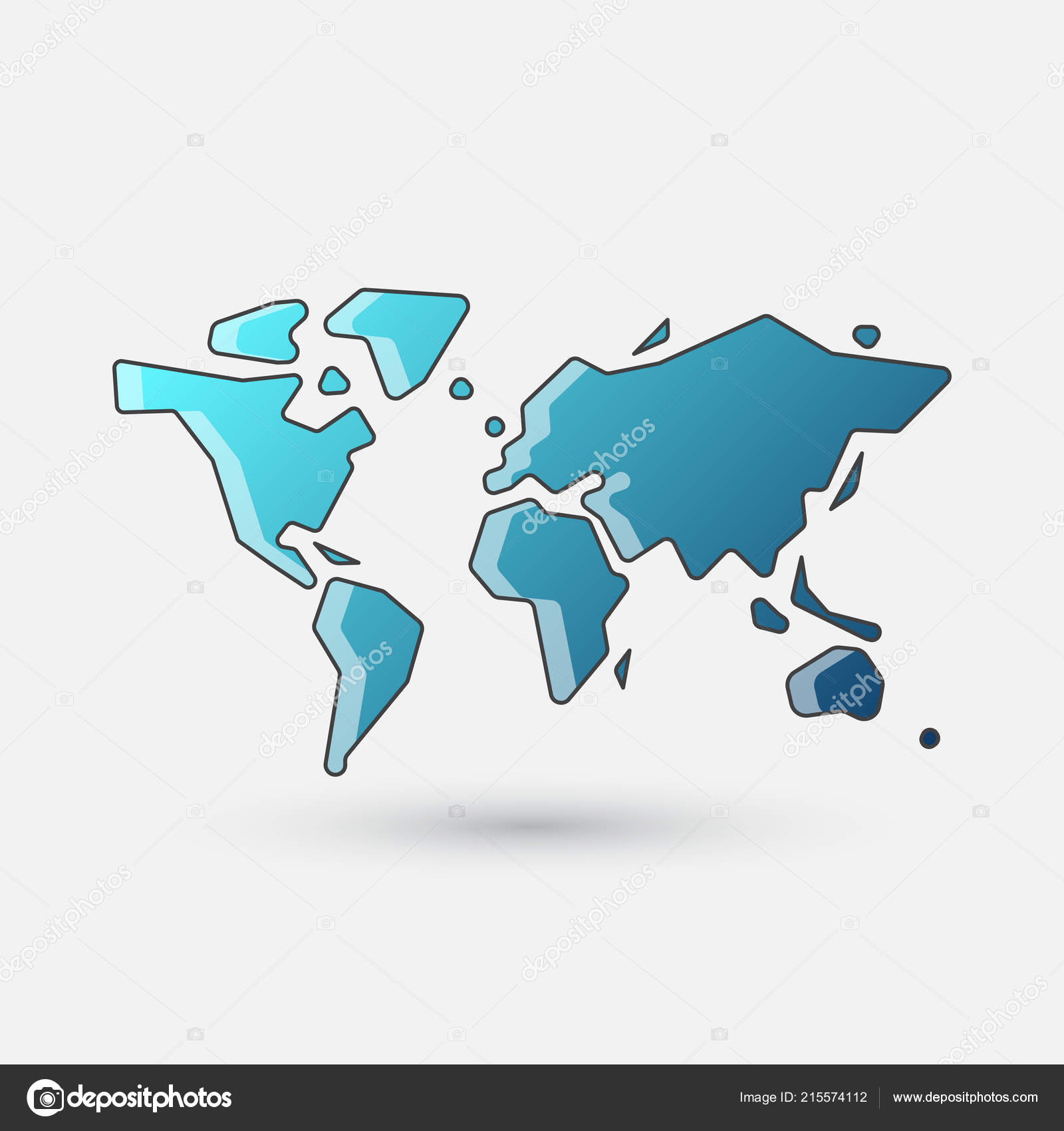 World Map Simple Icon Vector Illustration — Stock Vector © kovalto1 ...