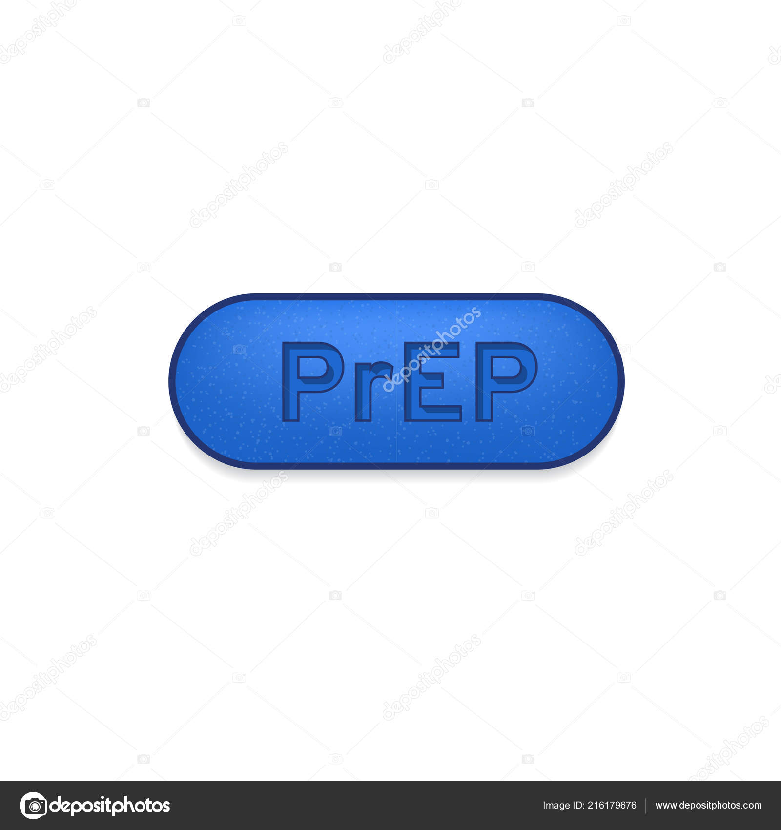 Prep Blue Pill Vector Illustration Isolated White Background Stock ...