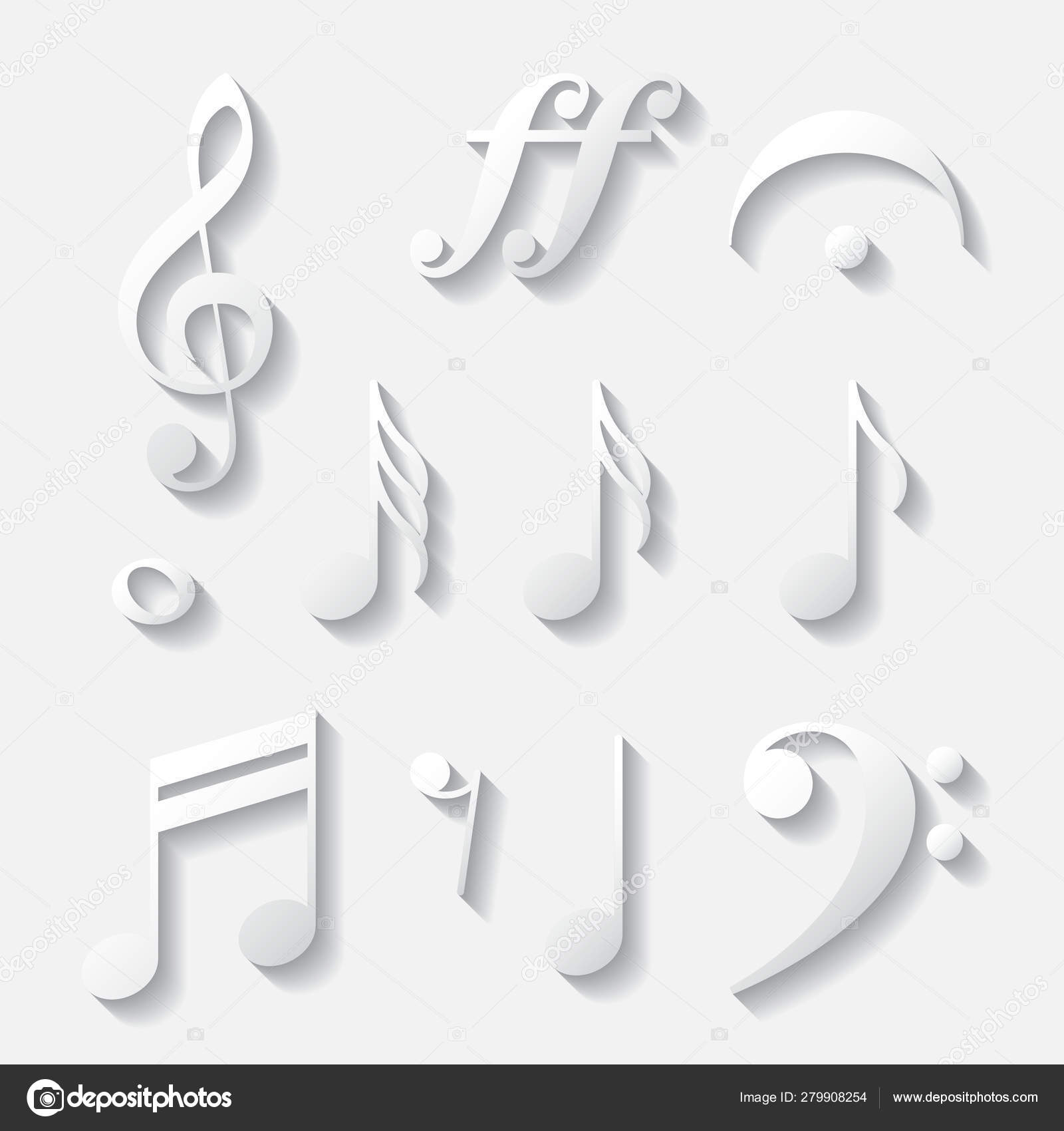 Music symbols, notes, G clef Stock Vector by ©kovalto1 279908254