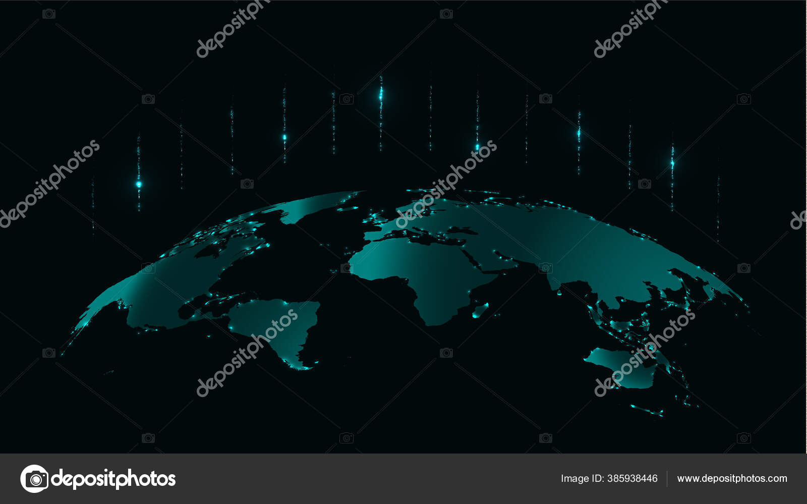 Future Technologies Globe Map Fast Internet Connection Realistic Vector ...