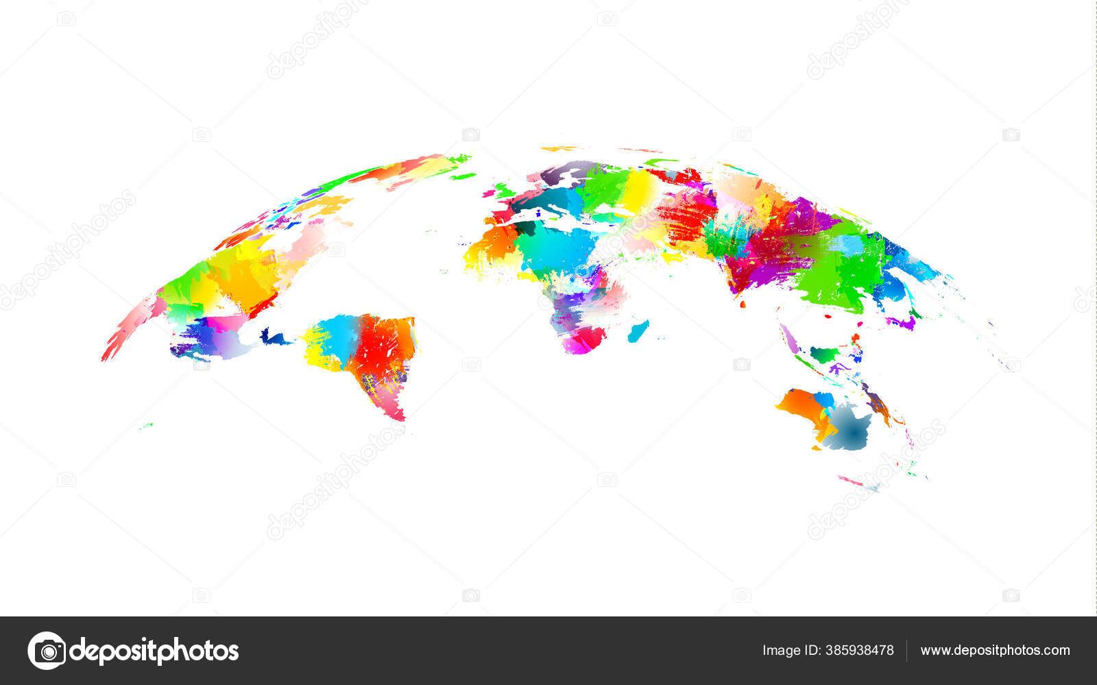 Creative Globe Map Colores Tinta Vibrante Concepto Divercidad ...