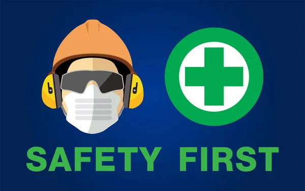 Safety First Construction Concept Vector Design Stock Vector by ...