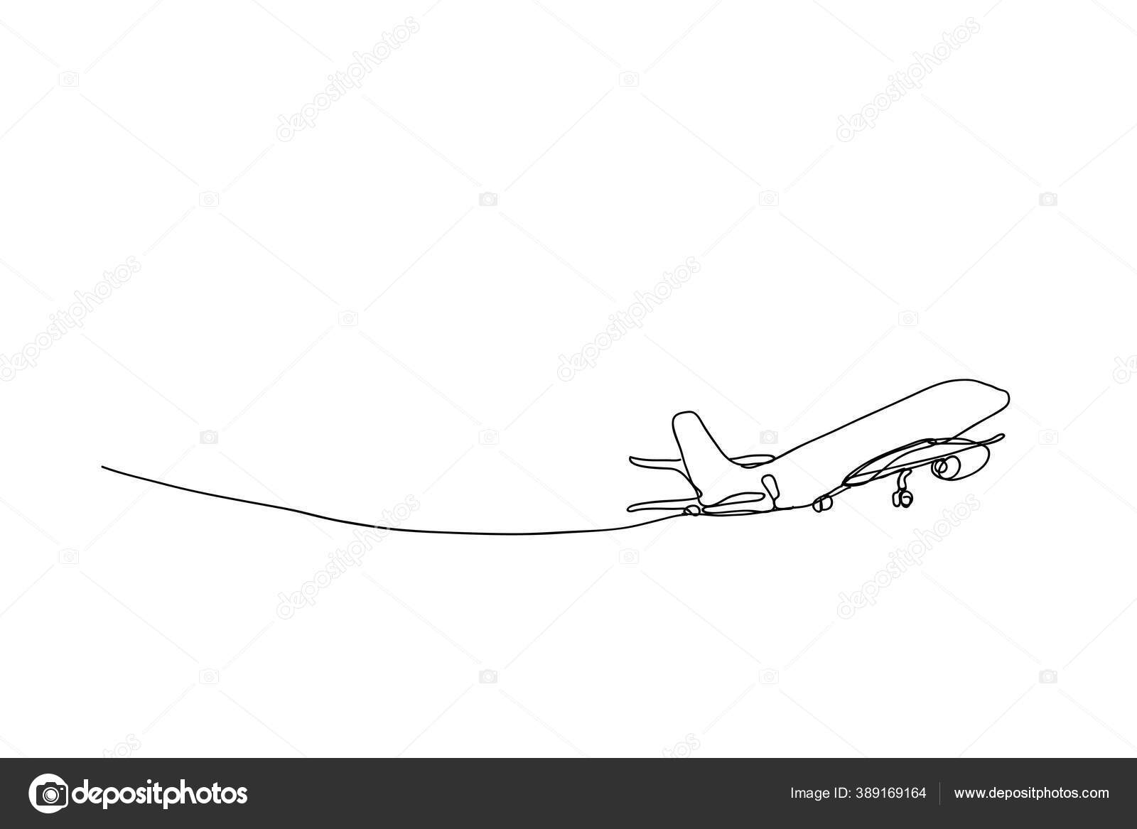 Plane Line Drawing Style Vector Design Stock Vector Image by ©Chingcg ...