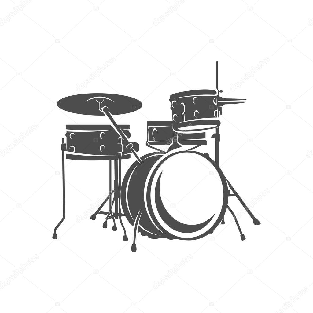 Vector de diseño de tambor realista. Silueta de tambor. Ilustración ...