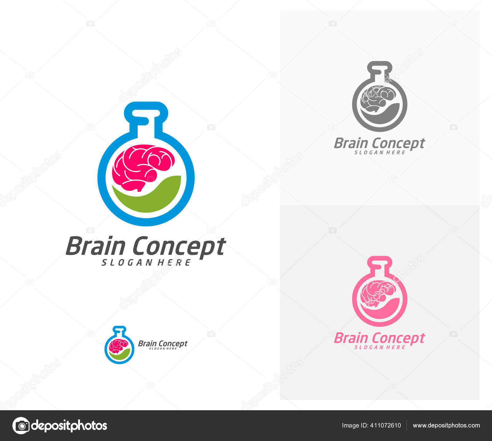 Brain Lab Logo Design Vector Template Think Idea Concept Brainstorm ...