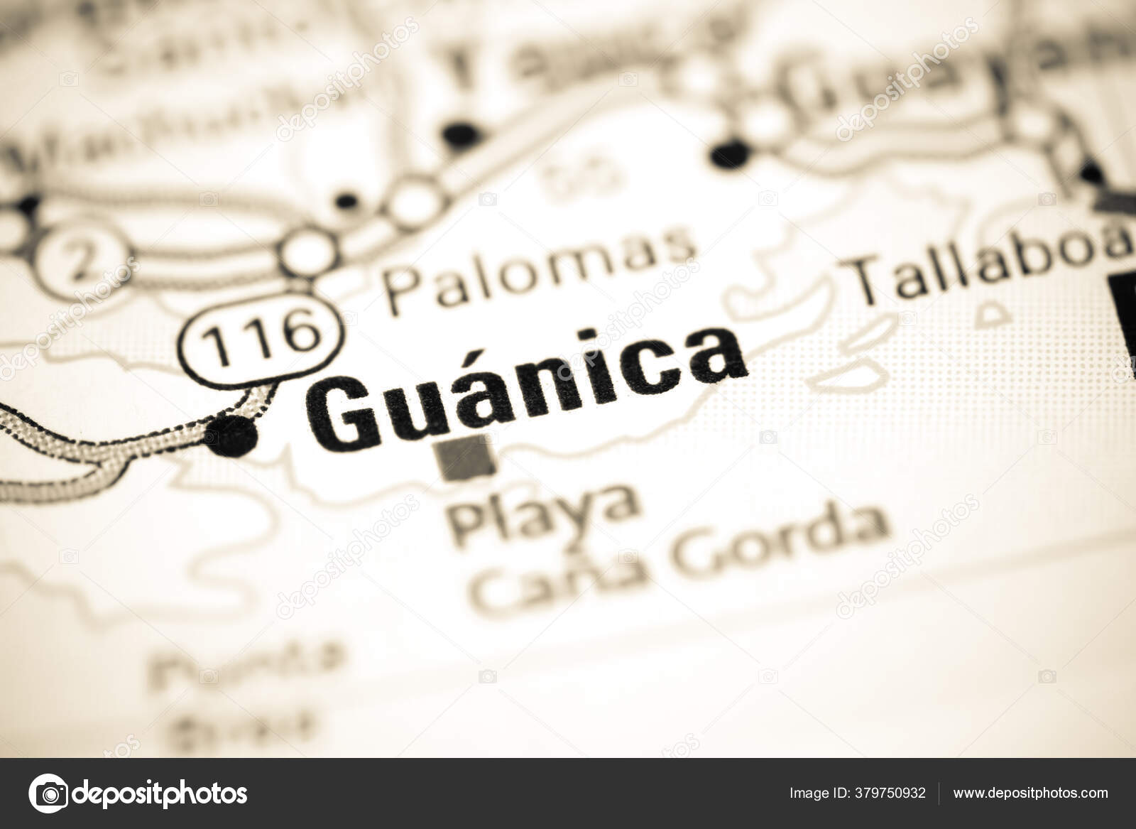 Guanica Puerto Rico Mapa — Foto de stock #379750932 © aliceinwonderland2020