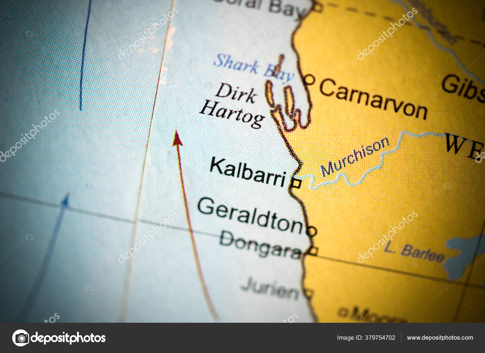 Dirk Hartog Australia Geography Map — Stock Photo ...