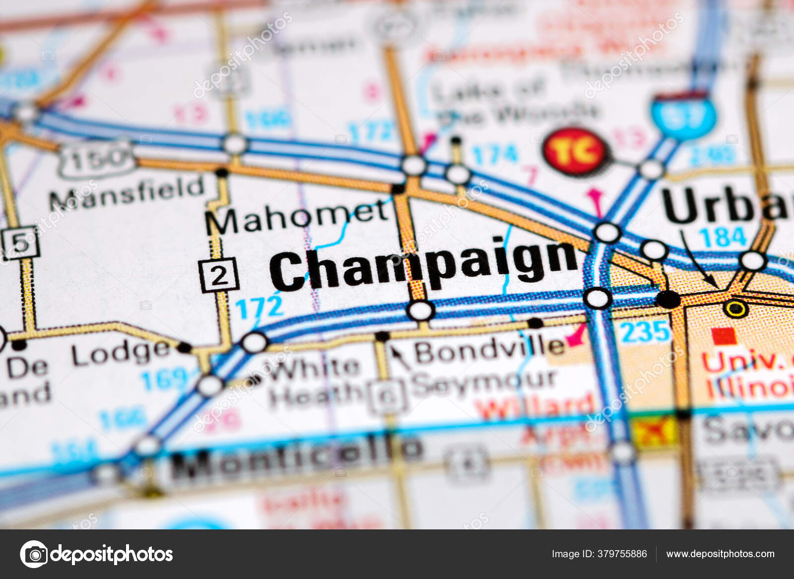 Champaign Illinois Usa Map Stock Photo by ©aliceinwonderland2020 379755886