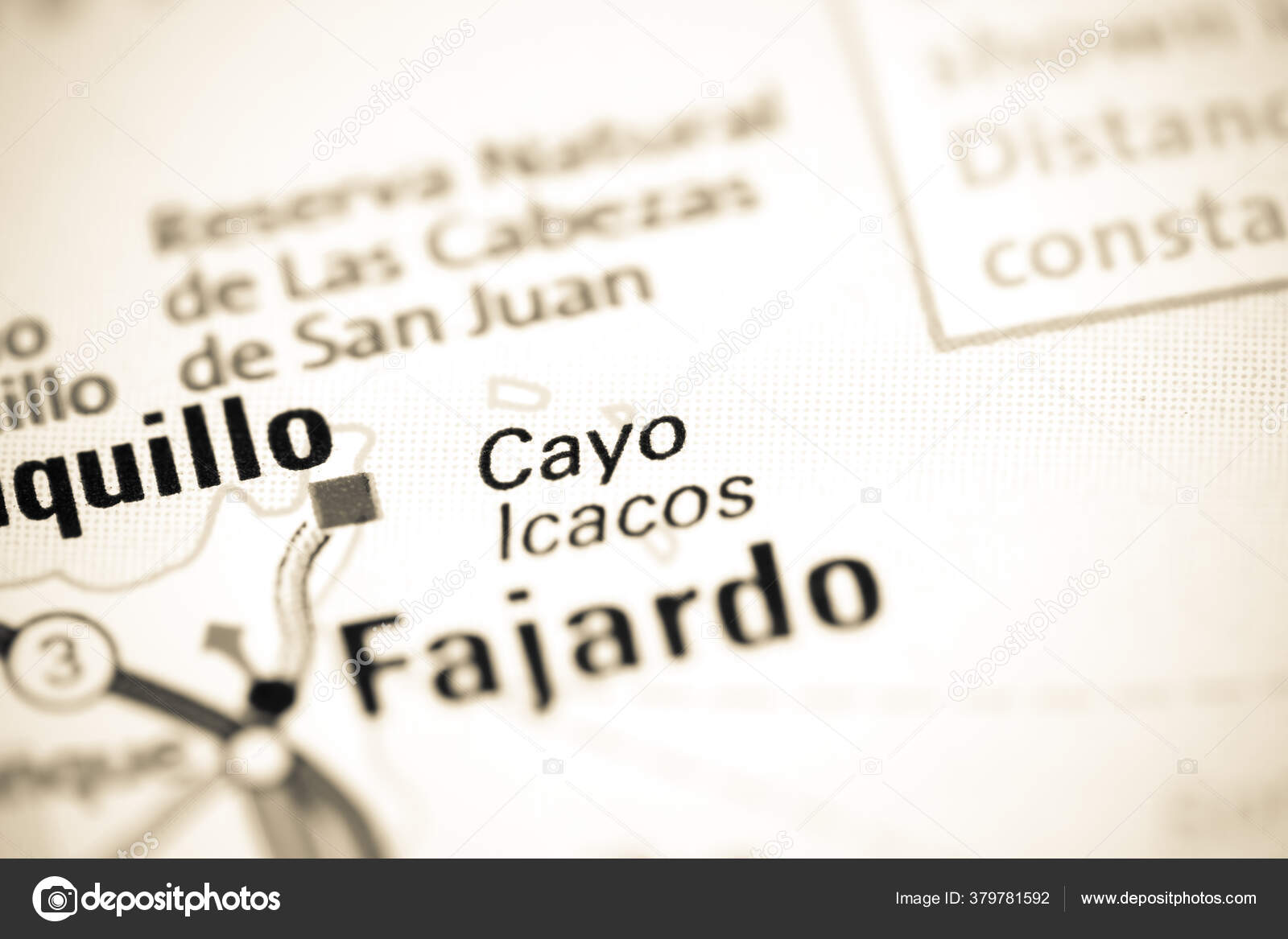 Cayo Icacos Puerto Rico Mapa: fotografía de stock ...