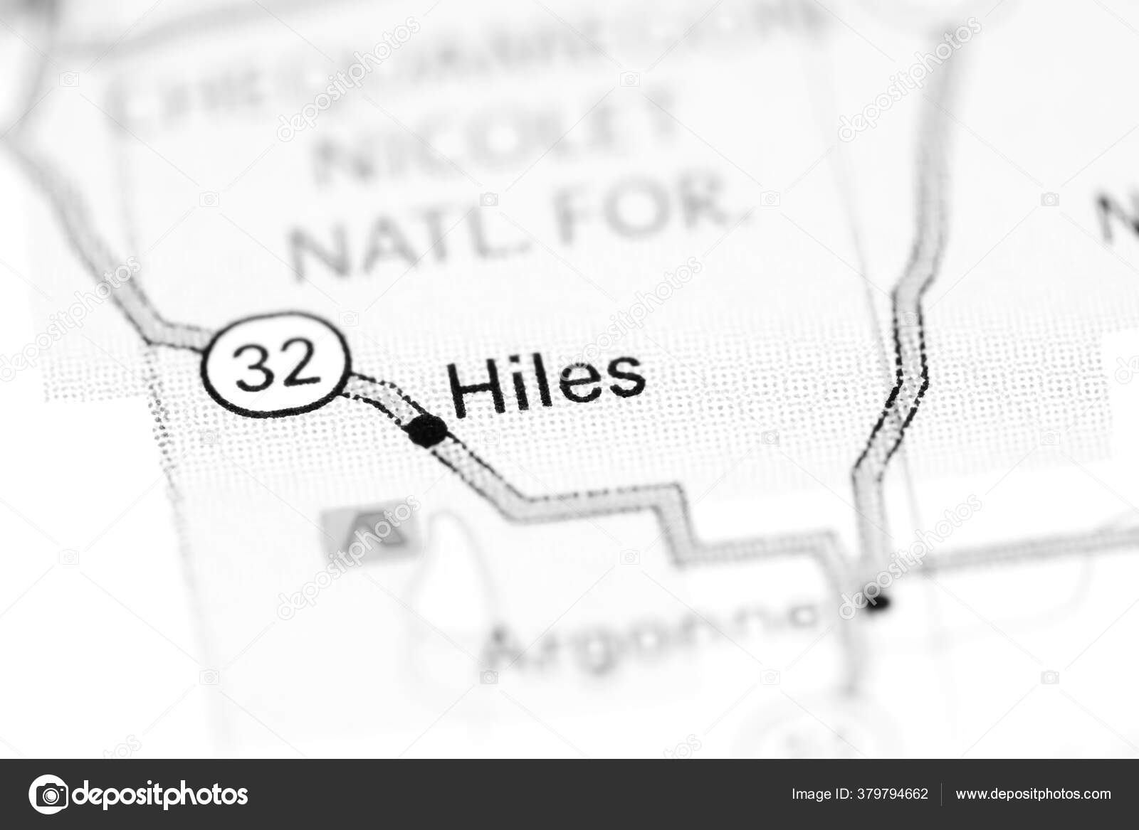 Hiles Wisconsin Usa Map — Stock Photo © aliceinwonderland2020 #379794662